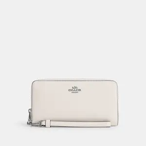 COACH OUTLET Long Zip Around Wallet - Silver/chalk