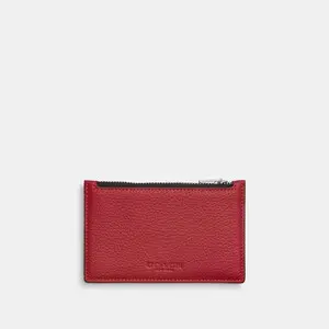 COACH OUTLET Zip Card Case - Silver/true Red