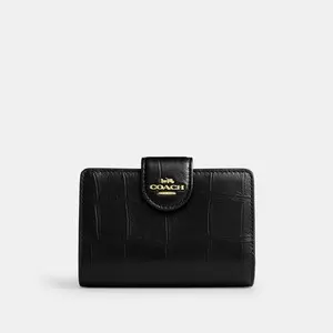 COACH OUTLET Medium Corner Zip Wallet Gold/black