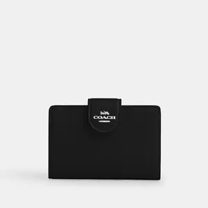 COACH OUTLET Medium Corner Zip Wallet Silver/black