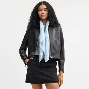 COACH OUTLET Jumbo Signature Silk Square Scarf - Light Blue