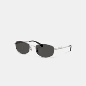 COACH OUTLET Coach Script Metal Sunglasses - Shiny Silver