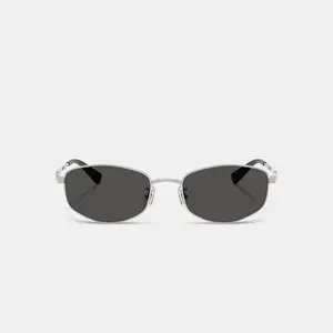 COACH OUTLET Coach Script Metal Sunglasses - Shiny Silver