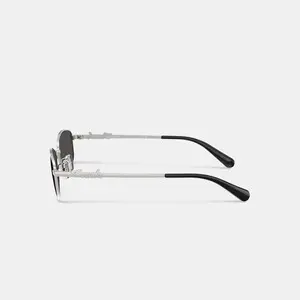 COACH OUTLET Coach Script Metal Sunglasses - Shiny Silver