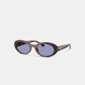 COACH OUTLET Oval Sunglasses - Dark Tortoise W/blue