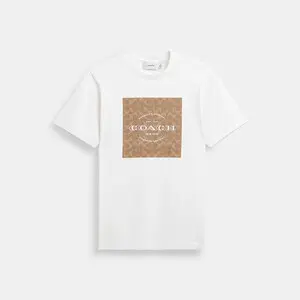 COACH OUTLET Signature Square T-shirt In Organic Cotton - White