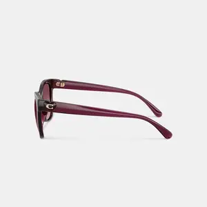COACH OUTLET Coach Signature Heart Oversized Square Sunglasses - Wine