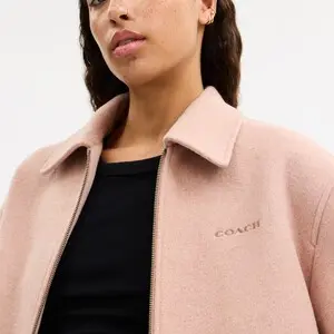 COACH OUTLET Coach Wool Zip Front Jacket