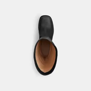 COACH OUTLET Tall Leather Block Heel Boots - Black