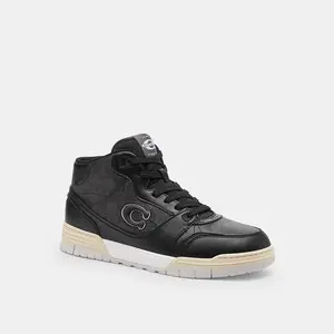 COACH OUTLET Coach Soho Mid Top Sneakers In Signature Canvas - Charcoal/black