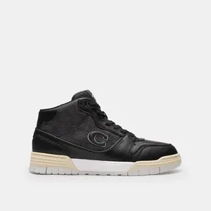 COACH OUTLET Coach Soho Mid Top Sneakers In Signature Canvas - Charcoal/black