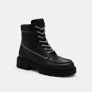 COACH OUTLET Lace Up Lug Sole Boots - Black
