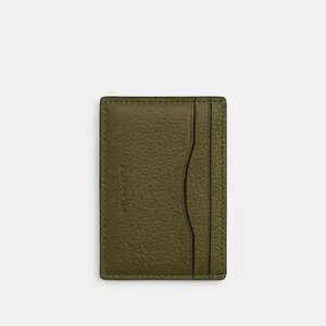 COACH OUTLET Card Case With Money Clip Silver/olive
