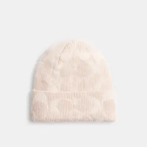 COACH OUTLET Signature Knit Beanie - Chalk