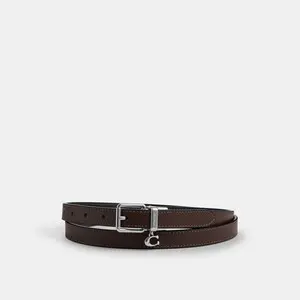 COACH OUTLET Roller Buckle Cut-to-size Reversible Belt With Charm, 18mm - Silver/black Maple