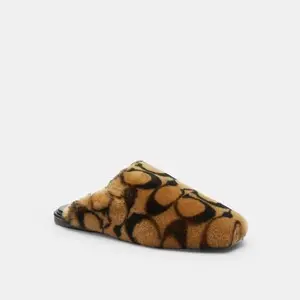 COACH OUTLET Coach Signature Shearling Slipper - Coconut