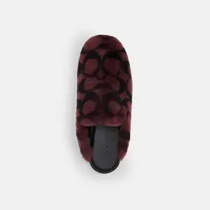 COACH OUTLET Coach Signature Shearling Slipper - Merlot