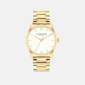COACH OUTLET Coach Tone Leather Strap Watch - Gold