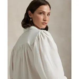 Ralph Lauren Pleated Cotton-silk Blouse - White