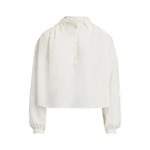 Ralph Lauren Pleated Cotton-silk Blouse - White