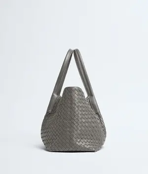 Bottega Veneta Large Intrecciato Silky Calfskin Tote Bag - Basalt/sour