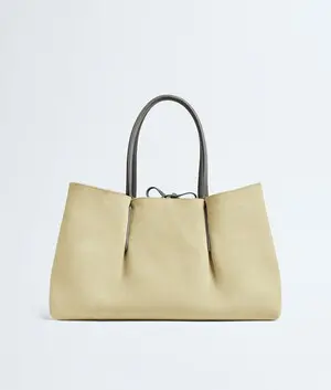 Bottega Veneta Large Intrecciato Silky Calfskin Tote Bag - Basalt/sour