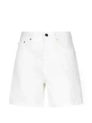 ANINE BING Logo Patch Denim Shorts