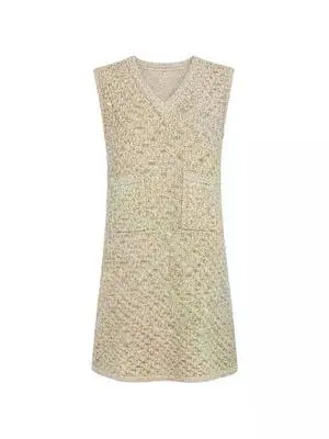 Fabiana Filippi Bouclé-knit V-neck Mini Dress