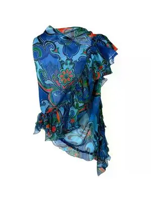Etro Ruffled Paisley-print Sleeveless Top