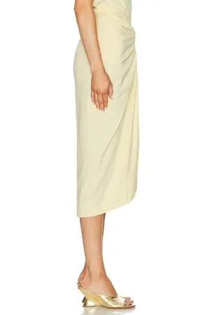 Dries Van Noten Ruched Cotton Jersey Skirt