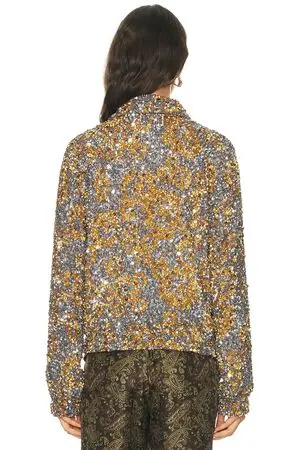 Dries Van Noten Vinnia Sequin Jacket - Silver