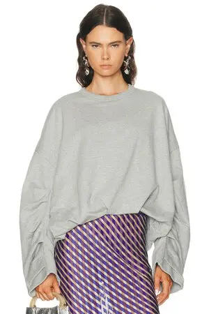 Dries Van Noten Hannett Sweatshirt In Light Grey - Grey Melange