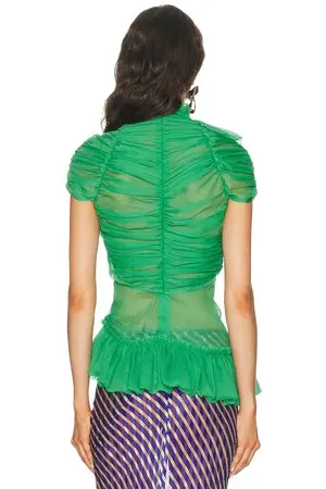 Dries Van Noten Ruched Gauze Shirt