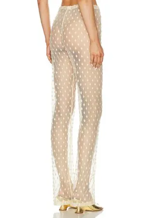 Dries Van Noten Pachas Polka Dot Mesh Pants - Ecru