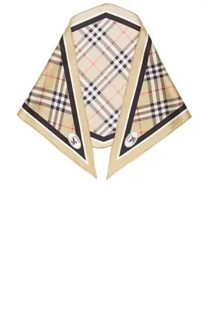 Burberry Knight Stamp Scarf In Tan,black - Sand