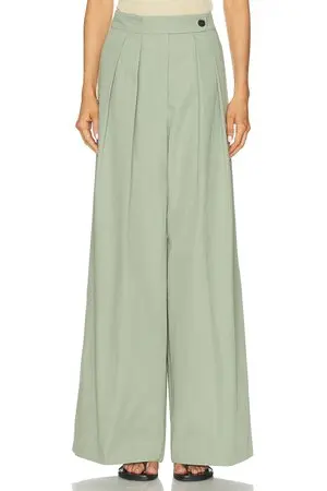 Dries Van Noten Pamplona Wide Leg Pants - Pistache