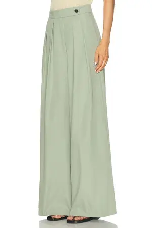 Dries Van Noten Pamplona Wide Leg Pants - Pistache