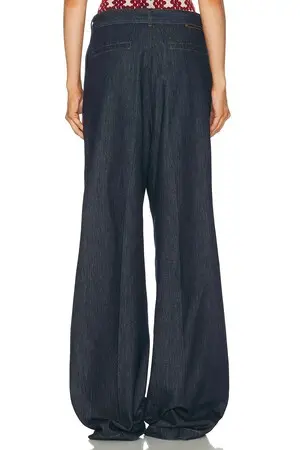 Dries Van Noten Wide-leg Belted Twill Pants - Indigo