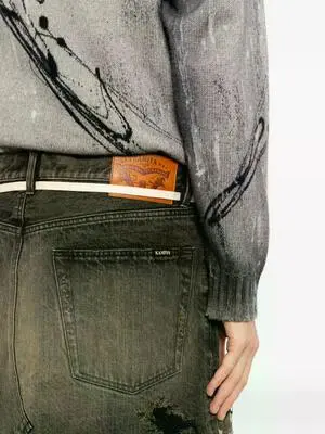KAMIYA Distressed Frayed-edge Skirt