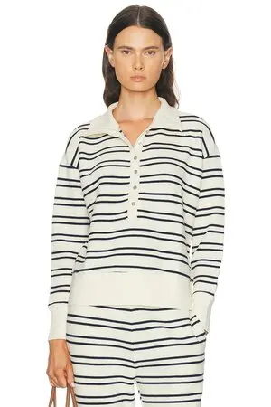NEGATIVE UNDERWEAR Striped Waffle Knit Pullover - Sailor