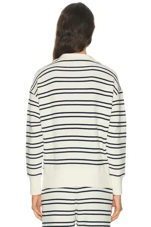 NEGATIVE UNDERWEAR Striped Waffle Knit Pullover - Sailor