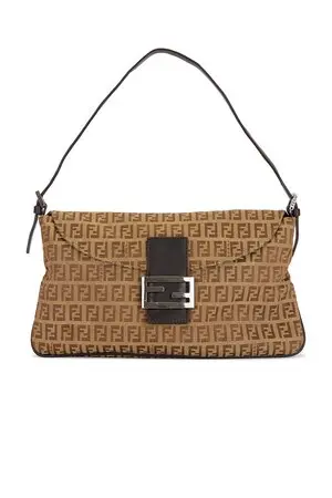 Fendi Zucchino Baguette Shoulder Bag - Brown