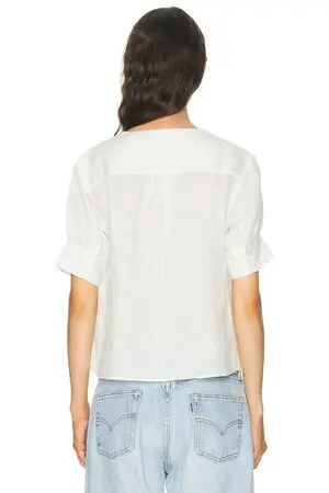 FRAME The V-neck Popover Top