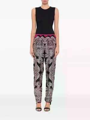 LANVIN Paisley Print Silk Trousers