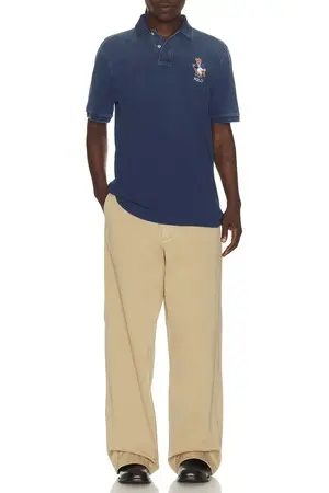 Polo Ralph Lauren Short Sleeve Mesh Novelty Bear Polo In Navy