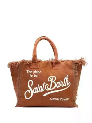 MC2 SAINT BARTH Logo Print Tote Bag - Brown