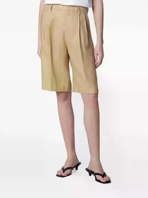 Tagliatore Pleated Linen Shorts