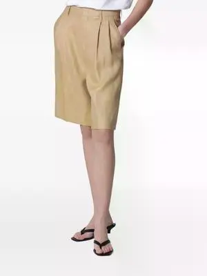 Tagliatore Pleated Linen Shorts