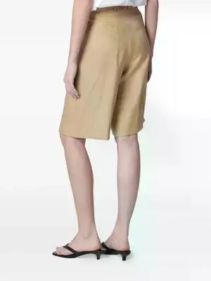Tagliatore Pleated Linen Shorts