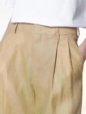 Tagliatore Pleated Linen Shorts